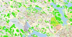 Stockholm Sweden PDF Map Vector Exact City Plan High Detailed Street ...