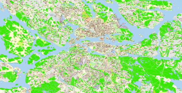 Stockholm Sweden PDF Map Vector Exact City Plan High Detailed Street ...