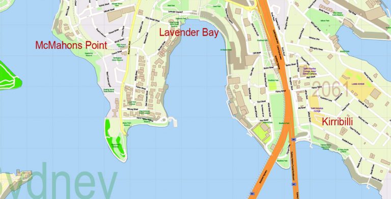 Sydney Australia Vector Map Exact City Plan High Detailed Street Map ...