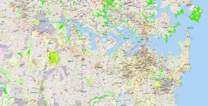 Sydney Australia Vector Map Exact City Plan High Detailed Street Map ...