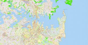 Sydney Australia Vector Map Exact City Plan High Detailed Street Map ...