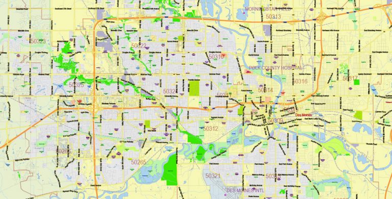 Iowa State US Map Vector Exact State Plan High Detailed Road Map ...