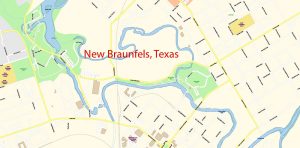 New Braunfels Texas US PDF Map Vector Exact City Plan High Detailed ...
