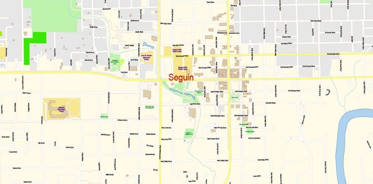 New Braunfels Texas US PDF Map Vector Exact City Plan High Detailed ...