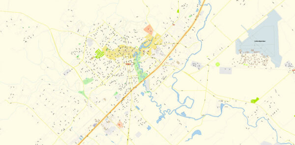 New Braunfels Texas US Map Vector Exact City Plan High Detailed Street ...