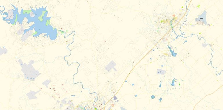 New Braunfels Texas US Map Vector Exact City Plan High Detailed Street ...