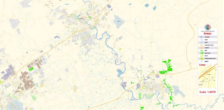 New Braunfels Texas US Map Vector Exact City Plan High Detailed Street ...