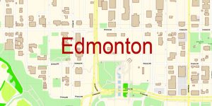 Edmonton Alberta Canada PDF Vector Map Exact City Plan High Detailed ...