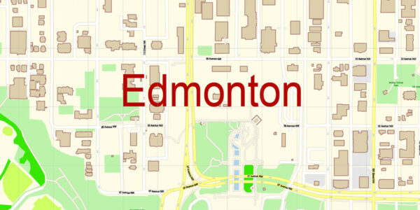 Edmonton Alberta Canada PDF Vector Map Exact City Plan High Detailed ...