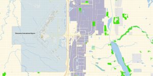 Edmonton Alberta Canada PDF Vector Map Exact City Plan High Detailed ...