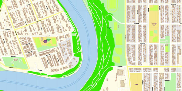 Edmonton Alberta Canada PDF Vector Map Exact City Plan High Detailed ...