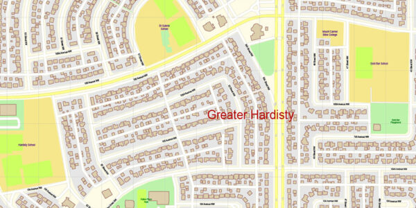 Edmonton Alberta Canada PDF Vector Map Exact City Plan High Detailed ...