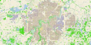 Edmonton Alberta Canada PDF Vector Map Exact City Plan High Detailed ...