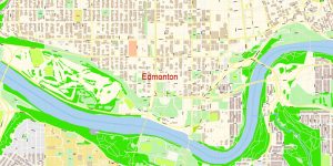 Edmonton Alberta Canada PDF Vector Map Exact City Plan High Detailed ...