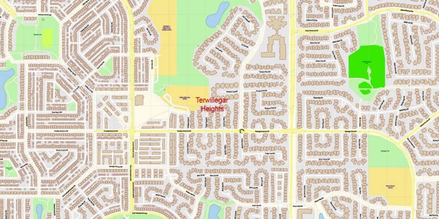 Edmonton Alberta Canada PDF Vector Map Exact City Plan High Detailed ...