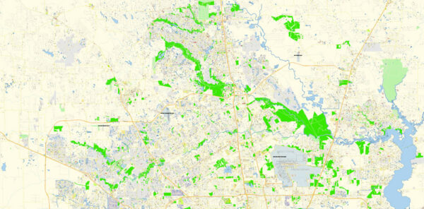 Houston Texas US Map Vector Exact City Plan High Detailed Street Map ...