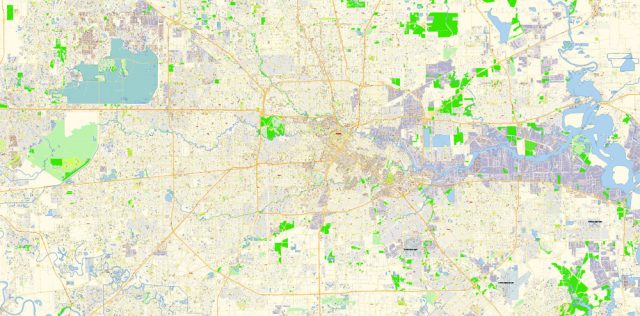 Houston Texas US Map Vector Exact City Plan High Detailed Street Map ...