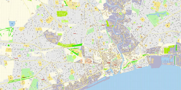 Hull UK England PDF Map Vector Exact City Plan High Detailed Street Map ...