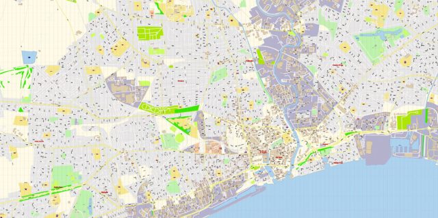 Hull UK England Map Vector Exact City Plan High Detailed Street Map ...