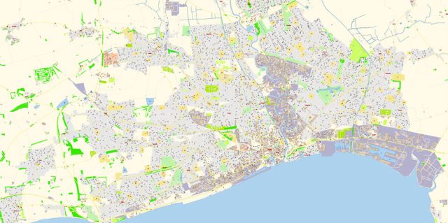 Hull UK England PDF Map Vector Exact City Plan High Detailed Street Map ...