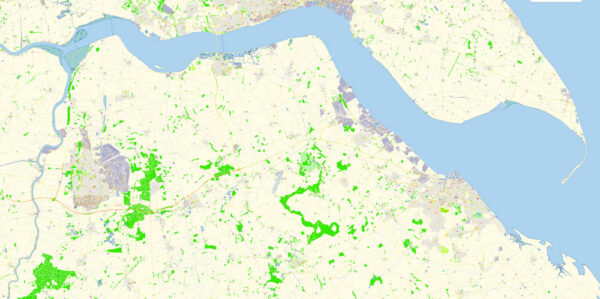 Hull UK England Map Vector Exact City Plan High Detailed Street Map ...