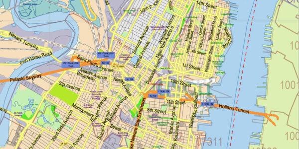 _New Jersey State US Map Vector Exact State Plan High Detailed Road Map ...