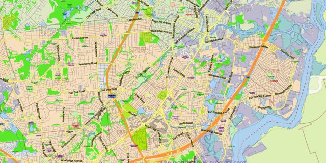 _New Jersey State US Map Vector Exact State Plan High Detailed Road Map ...