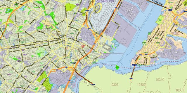 _New Jersey State US Map Vector Exact State Plan High Detailed Road Map ...