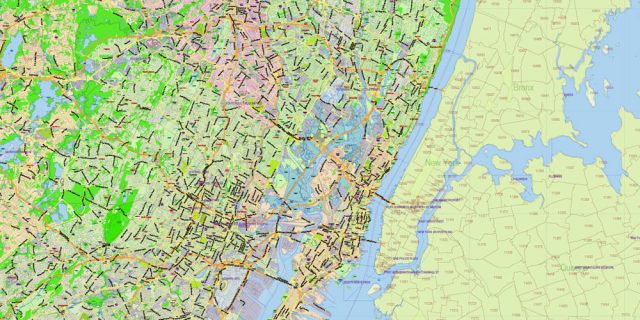 _New Jersey State US Map Vector Exact State Plan High Detailed Road Map ...