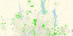 Columbus Ohio US PDF Map Vector Exact City Plan High Detailed Street ...