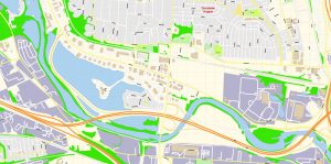 Columbus Ohio US PDF Map Vector Exact City Plan High Detailed Street ...