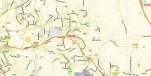 Vista California US Map Vector Exact City Plan Low Detailed Street Map ...