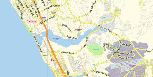 Vista California US Map Vector Exact City Plan Low Detailed Street Map ...