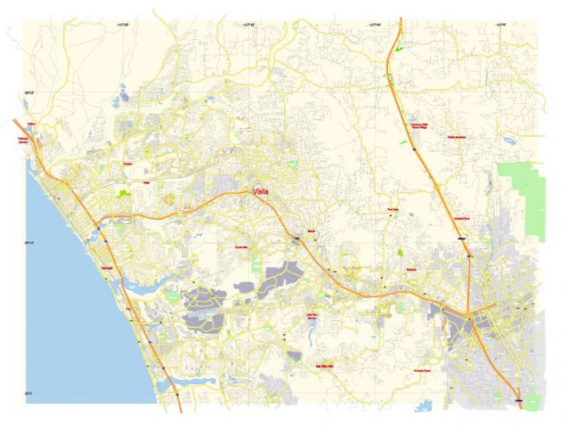 Vista California Map Vector Free Editable Layered Adobe Illustrator ...