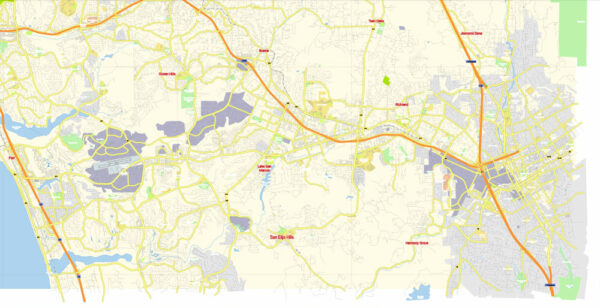 Vista California Map Vector Free Editable Layered Adobe Illustrator ...