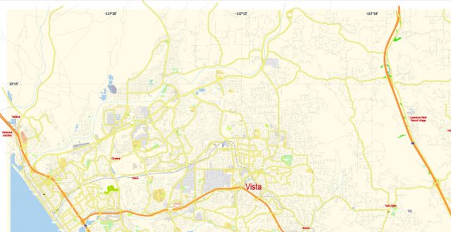 Vista California Map Vector Free Editable Layered Adobe Illustrator ...