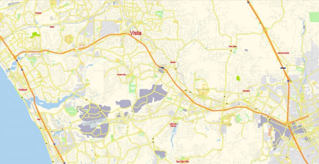 Vista California Map Vector Free Editable Layered Adobe Illustrator ...