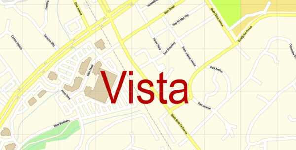 Vista California US Map Vector Exact City Plan High Detailed Street Map ...