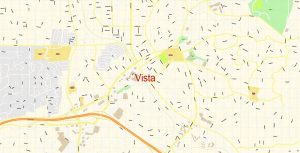 Vista California US Map Vector Exact City Plan High Detailed Street Map ...