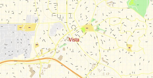Vista California US Map Vector Exact City Plan High Detailed Street Map ...