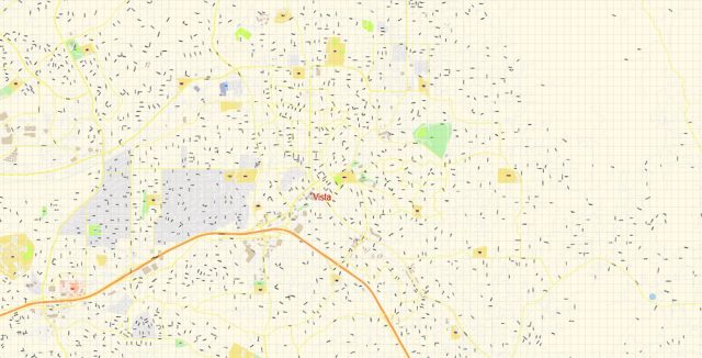 Vista California US Map Vector Exact City Plan High Detailed Street Map ...