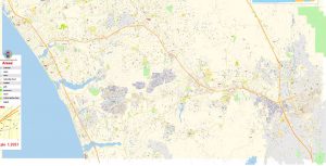 Vista California US Map Vector Exact City Plan High Detailed Street Map ...