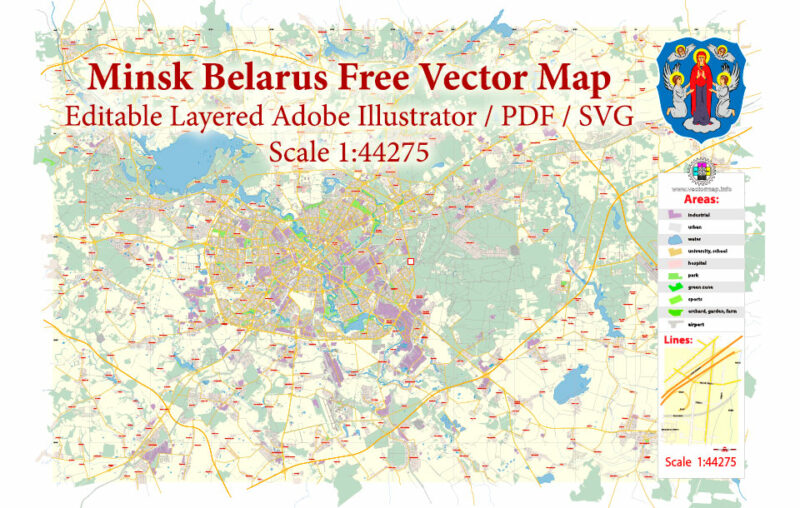Minsk Belarus минск беларусь Map Vector Free Editable Layered Adobe