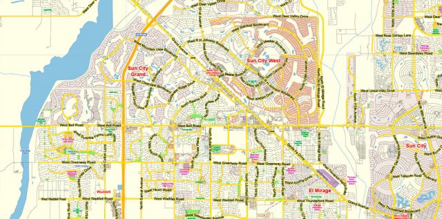 Phoenix Arizona US Map Vector Exact City Plan Low Detailed Street Map ...