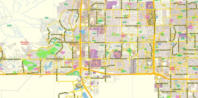Phoenix Arizona US Map Vector Exact City Plan Low Detailed Street Map ...