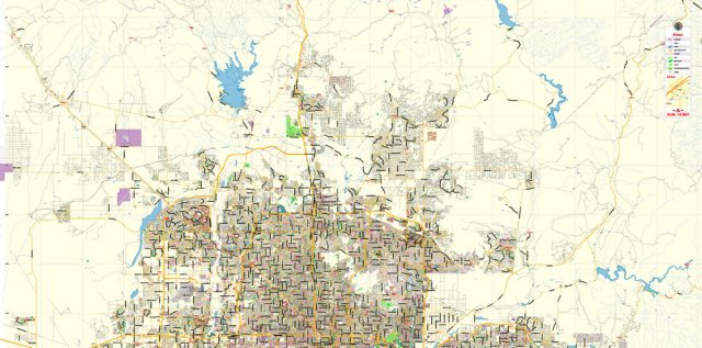 Phoenix Arizona US Map Vector Exact City Plan Low Detailed Street Map ...