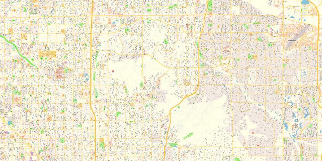 Phoenix Arizona US Map Vector Exact City Plan High Detailed Street Map ...