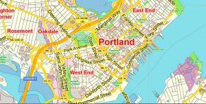 Portland Maine US Map Vector Exact City Plan Low Detailed Street Map ...