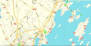 Portland Maine US Map Vector Exact City Plan Low Detailed Street Map ...