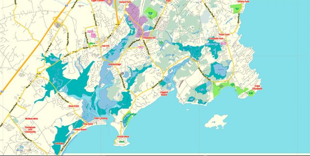 Portland Maine US Map Vector Exact City Plan Low Detailed Street Map ...